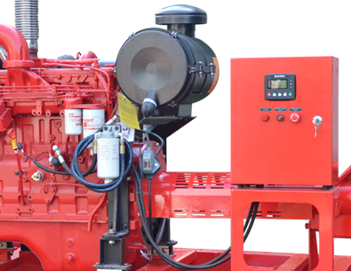 Diesel engine with UL bare shaft pump