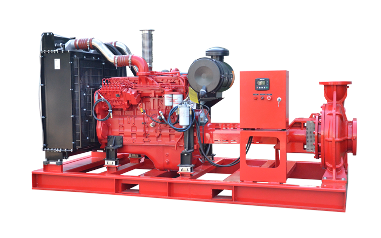 Diesel engine with UL bare shaft pump