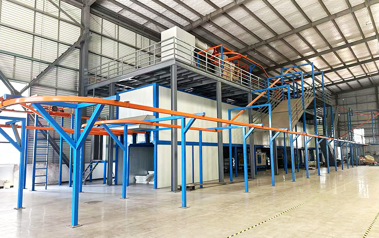 Automated Spray Painting Line for Fire Pump Manufacturing